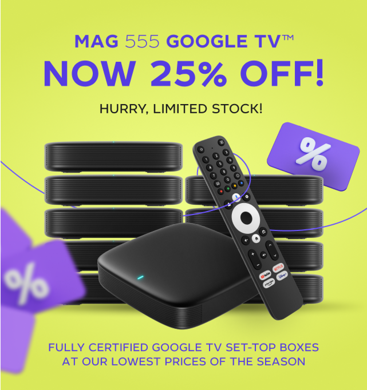 Buy IPTV set-top MAG Infomir boxes from the manufacturer in Europe